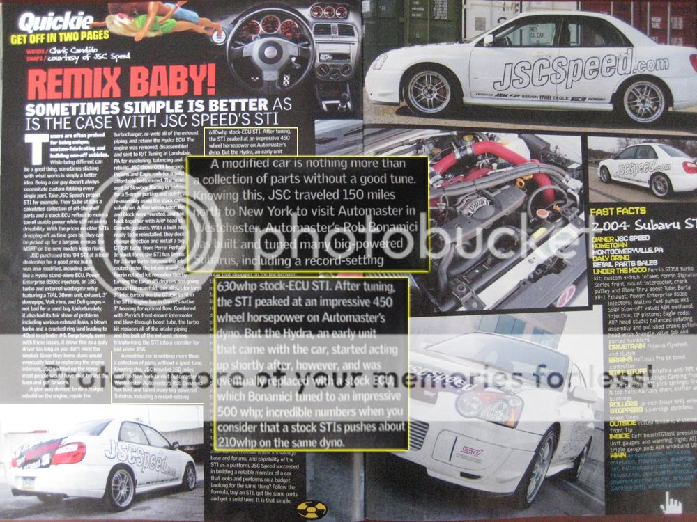 Congratulations: AMR Tuned - JSCSpeed STi in Super Street Magazine | IW ...